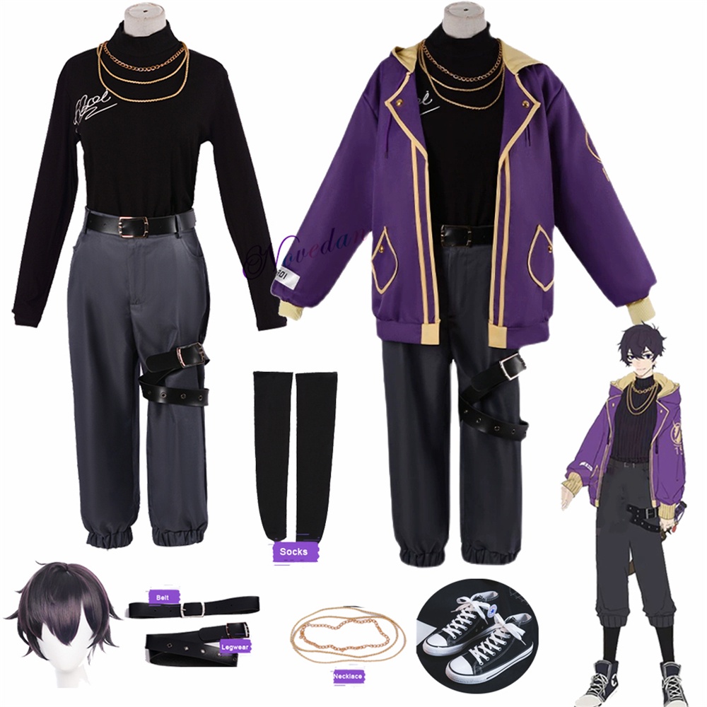 Anime Hololive VTuber Shoto Cosplay Costume Wig Jacket VTuber Luxiem ...