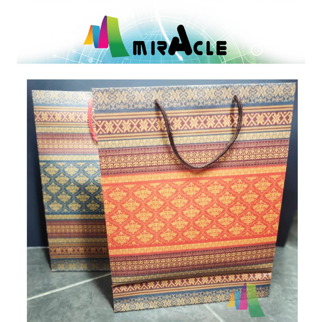 M size Batik design Paper Bag Batik Beg Hadiah | Shopee Philippines