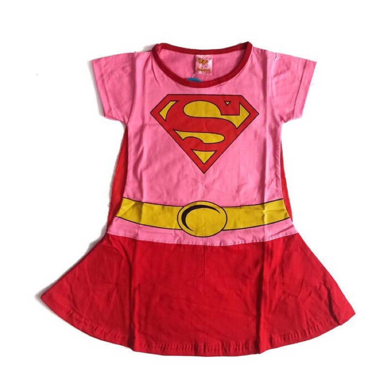 GIRLS' PINK SUPERGIRL COSTUME / SUPERGIRL COSTUME DRESS / CHILDREN'S ...