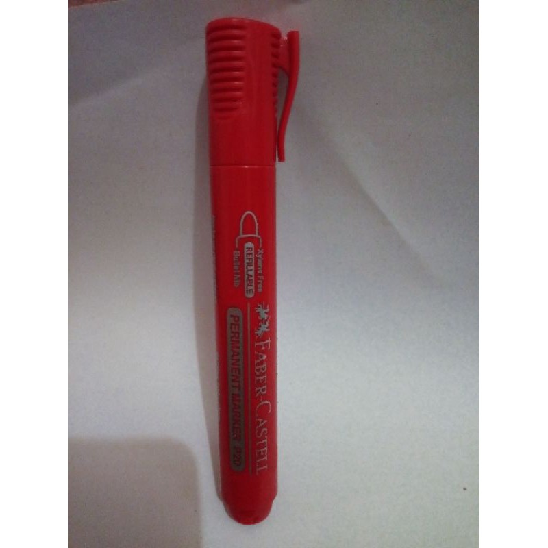 FABER-CASTELL PERMANENT MARKER PENTEL PEN (color red) | Shopee Philippines
