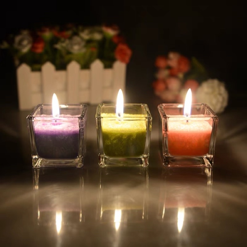 Square glass candle scented candle | Shopee Philippines