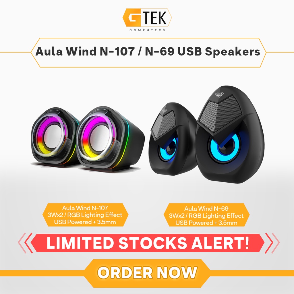 Aula Wind N-107 / N-69 Wired USB Powered Desktop Speakers | Shopee ...