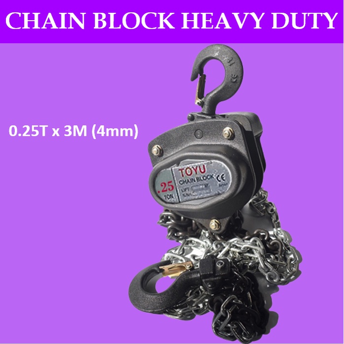 Chain Block Heavy Duty 3 Meters Chain Capacity 0.25 Tons - 2 Tons ...
