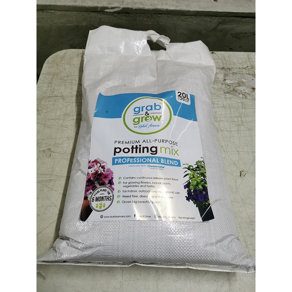 GRAB & GROW BY BUKID AMARA PREMIUM ALL-PURPOSE POTTING MIX (20 LITERS ...