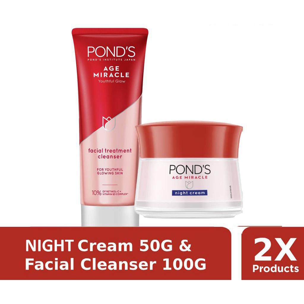 Ponds Age Miracle Night/Day Cream 50gr +Facial Foam 100gr - Set ...