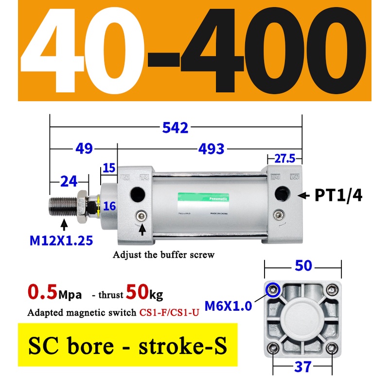 High Quality SC Pneumatic air Cylinder SC Series Economy model 32mm ...