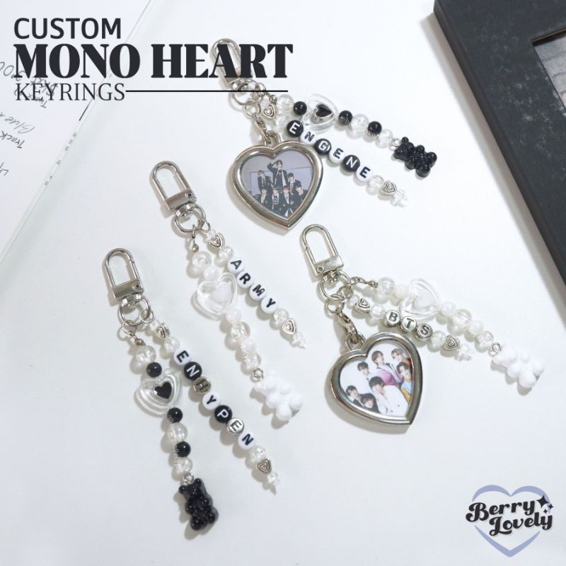 Custom Mono Heart Keyrings [order today, shipout tomorrow] | Shopee ...