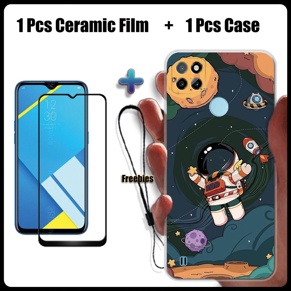 2 IN 1 NASA Case with Tempered Glass For Realme C21Y C25Y Phone Case ...