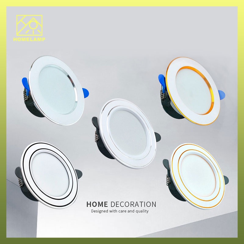 YHLAMP LED Recessed Downlight Ceiling Lights Tricolor 5W Round Panel ...