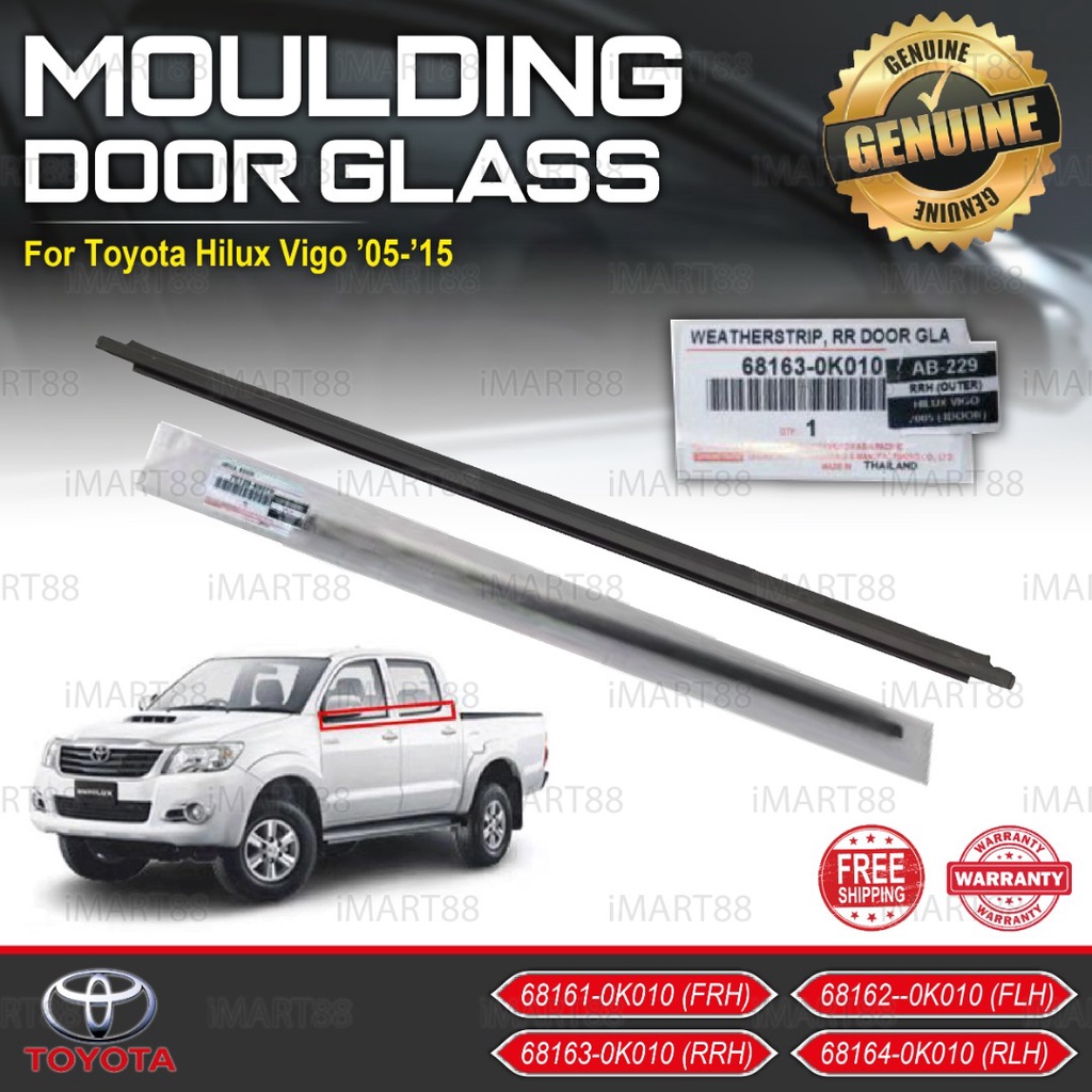 TOYOTA HILUX KUN25 KUN26 GLASS DOOR MOULDING SEAL RUBBER OUTER STRIP ...