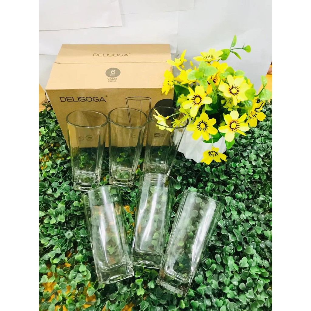 DELISOGA GLASSWARE Clear Drinking Water Glass Tea and Juice Cup (1PC ...