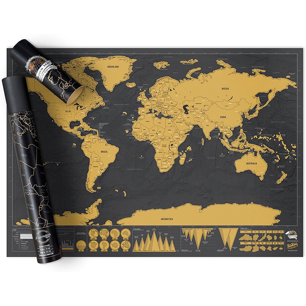 42CM X 30CM Scratch Travel World Map | Shopee Philippines