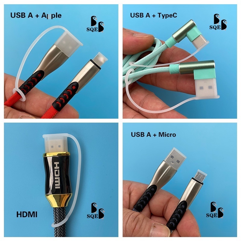 5PCS/10PCS【USB Silicone Cover with Anti-Lost Cord】USB Protection Cap ...