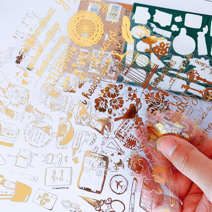 Creative retro gilding decals DIY decorative gold decals | Shopee ...