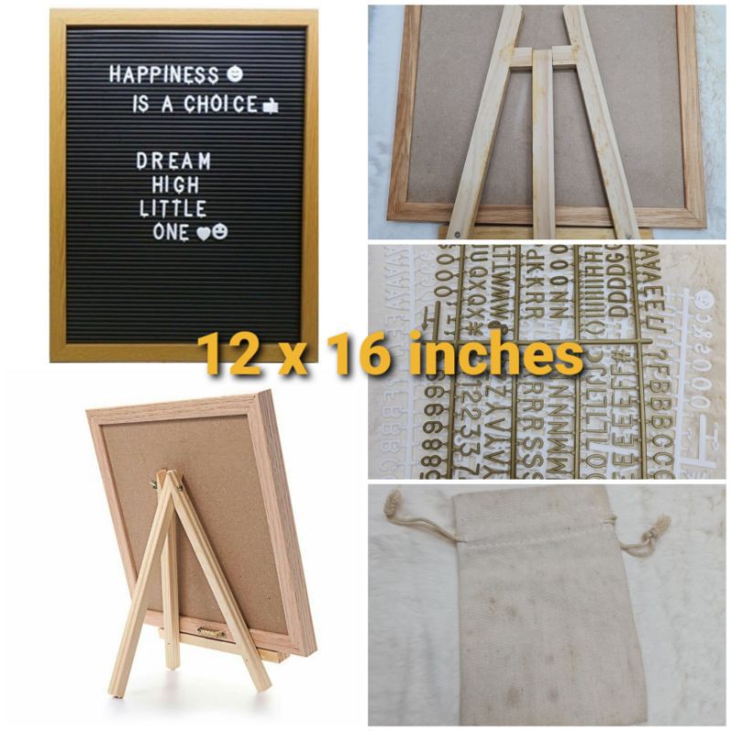 retro big size letter board 12 x 16 inches with 3 sets of letters wood ...