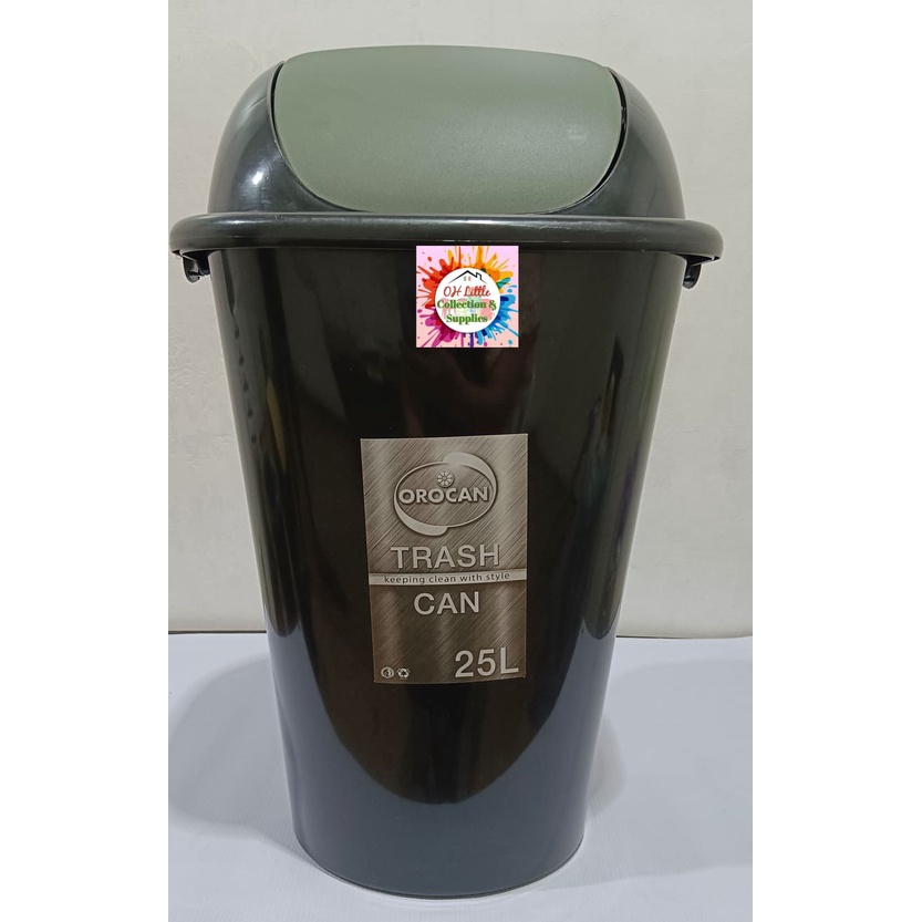 Trash Bin Basurahan 25Liters OROCAN Swing type cover | Shopee Philippines