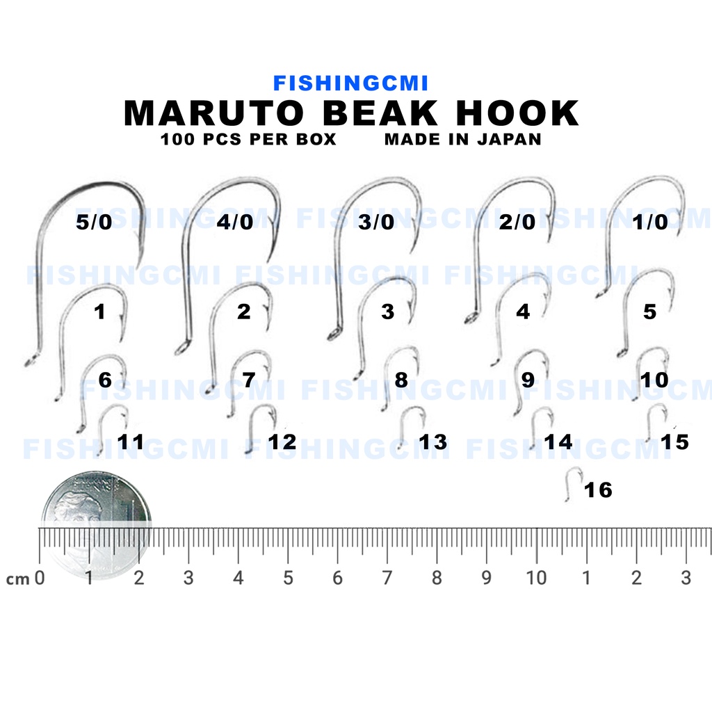 MARUTO BEAK HOOK 10PCS japan ms4310 box fishingcmi quality fishing tackle | Shopee Philippines