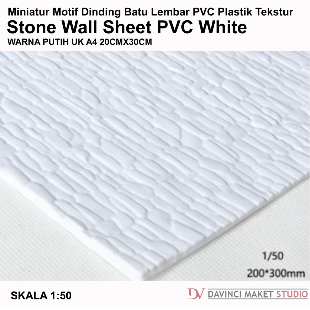 PUTIH Miniature Motif Stone Wall Sheet Pvc Plastic Texture Diorama ...