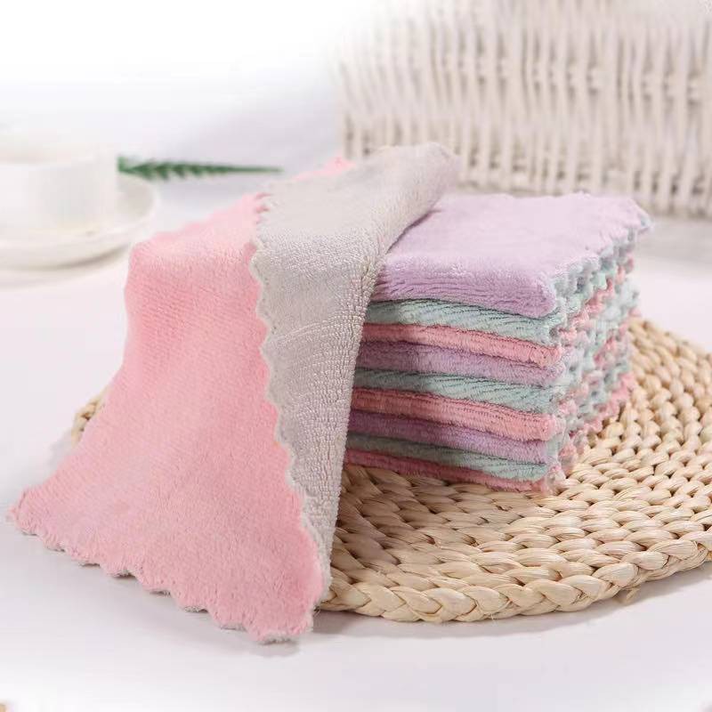 Nonstick Oil Microfiber Coral Fleece Absorbent Kitchen Towel / Hand ...