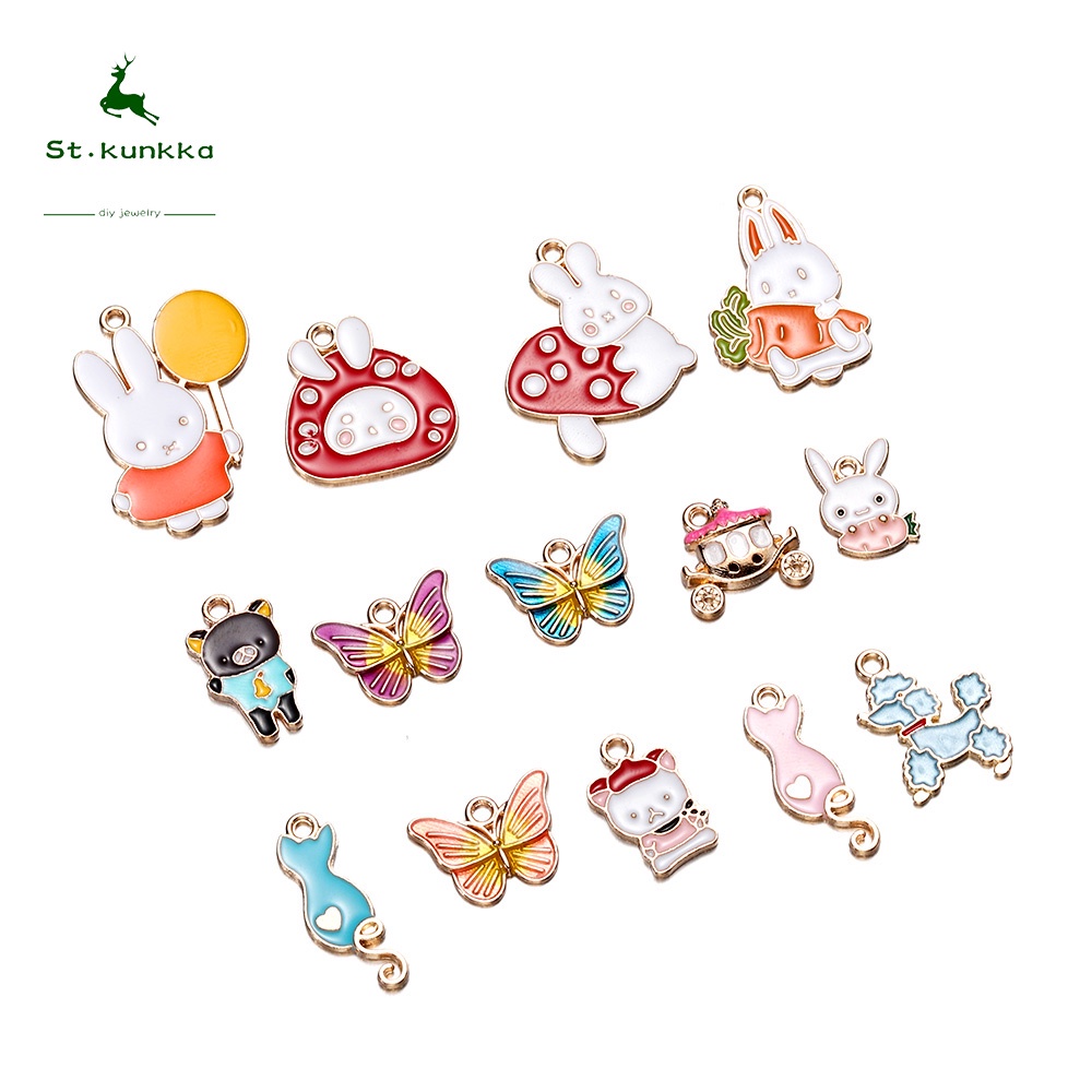 St.Kunkka Cute Small Animal Alloy Pendant Necklace Keychain Diy Jewelry ...