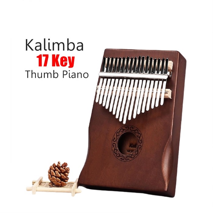 Wooden 17 Keys Acoustic Finger Thumb Piano Kalimba Music Instrument ...