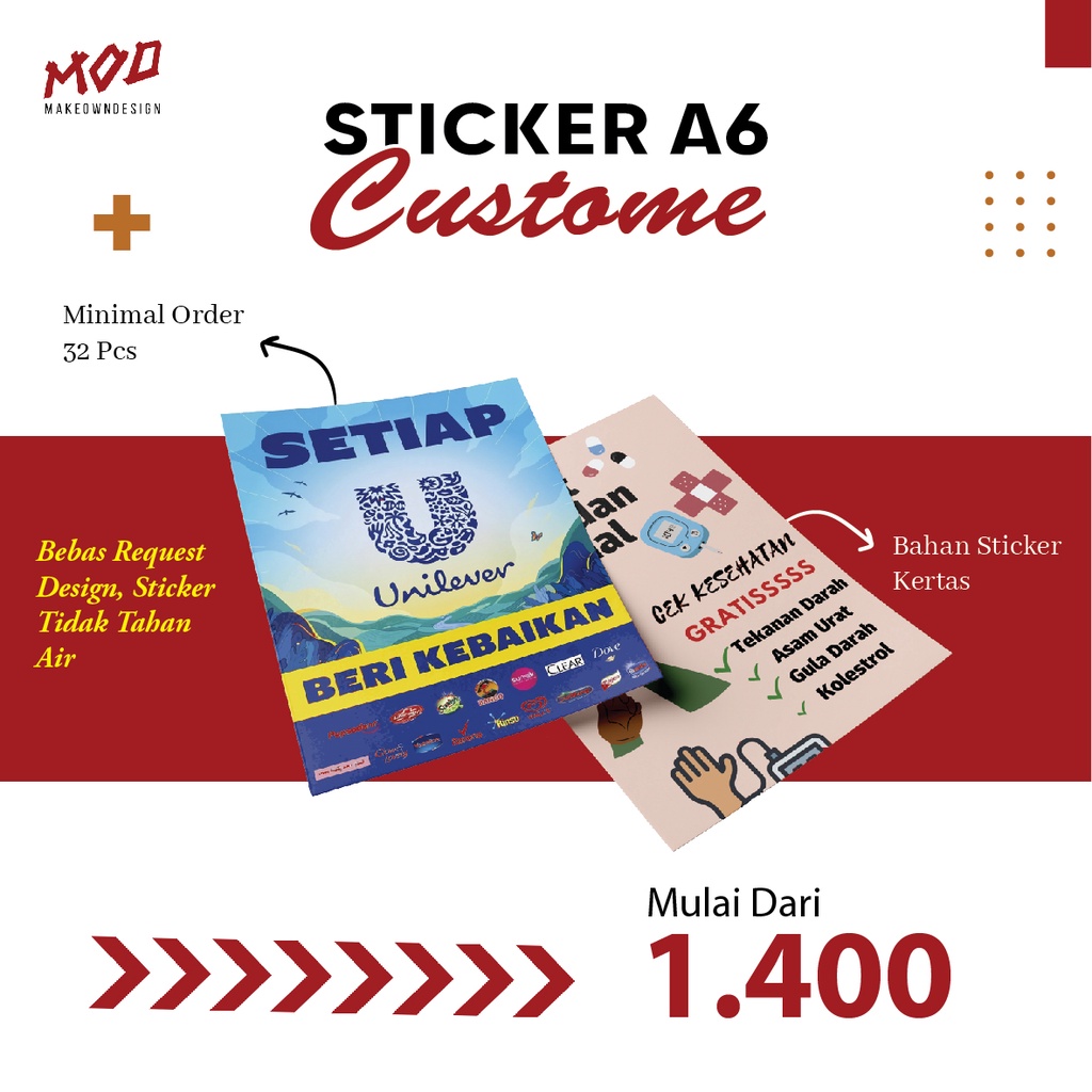 Print A6 STICKER | Free DESIGN | Custom BROSUR STICKER | Paper STICKER material | Shopee Philippines