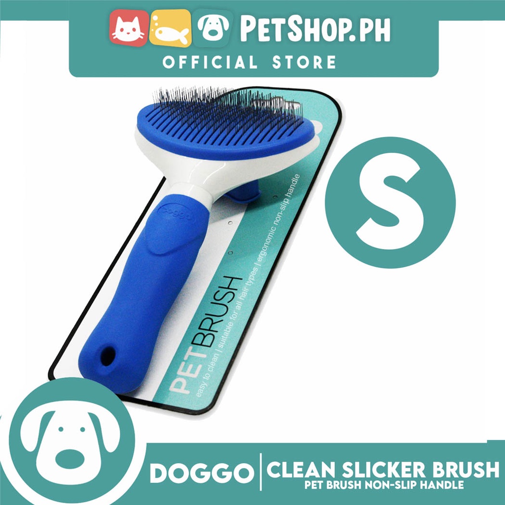 Doggo Easy Clean Slicker Brush Self Cleaning Brush (Small) | Shopee ...