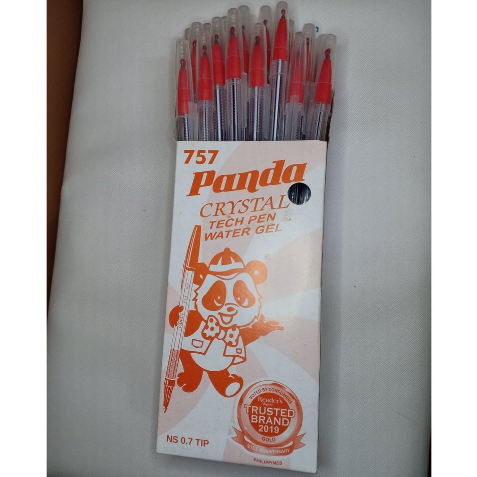 25pcs/box Panda Crystal Ballpen (in BLACK,BLUE,RED,GREEN) | Shopee ...