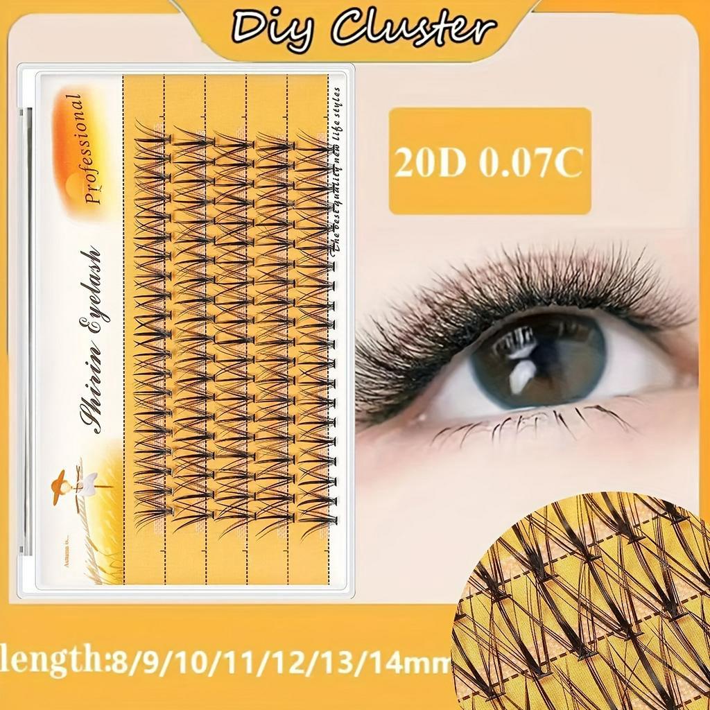 5 Sets 100 Clusters 20D Scarecrow Thick Long False Eyelashes, DIY ...