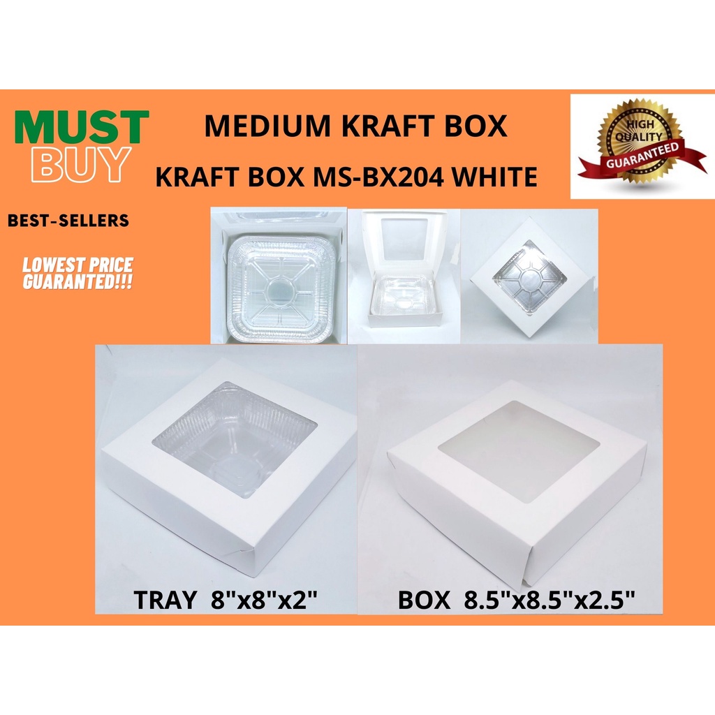 8"x8"x2" aluminum tray with lid pair with Kraft box 8.5x8.5x2.5 sold ...