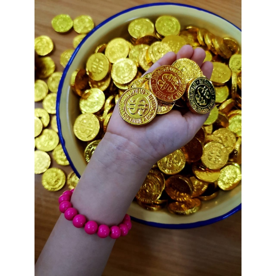 (30pcs) Edible Ingot Ground nut Gold Bar Coins Chocolate /金币巧克力 ...