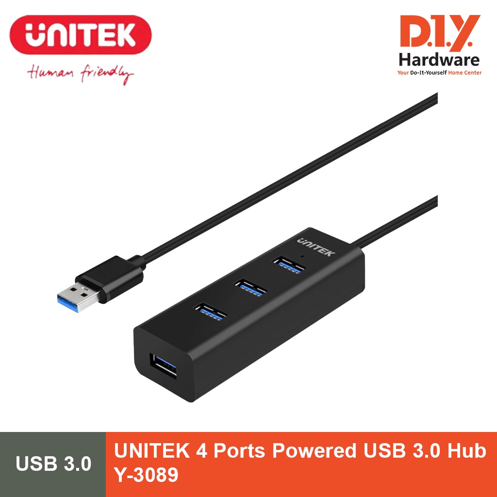 UNITEK 4 Ports Powered USB 3.0 Hub Y-3089 | Shopee Philippines