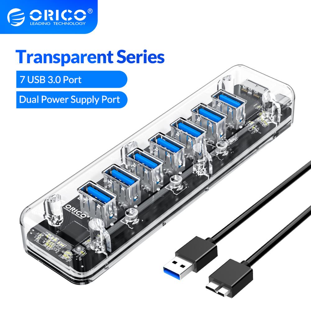 ORICO USB Hub usb 3.0 4/7Ports 100CM Data Cable Transparent HUB High ...