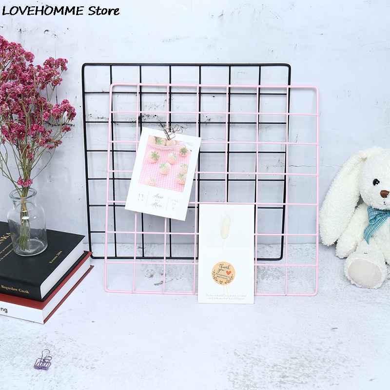 Nordic Metal Mesh Grid DIY Wall Photos Postcards Wall Art Display Mesh ...