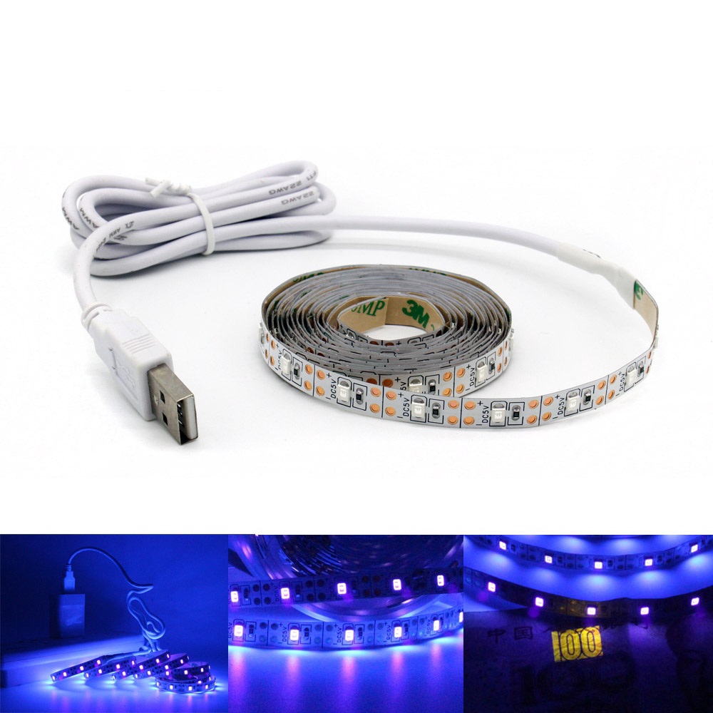 UV USB LED Strip Battery Powered 395-405nm Ultraviolet Ray Flexible ...