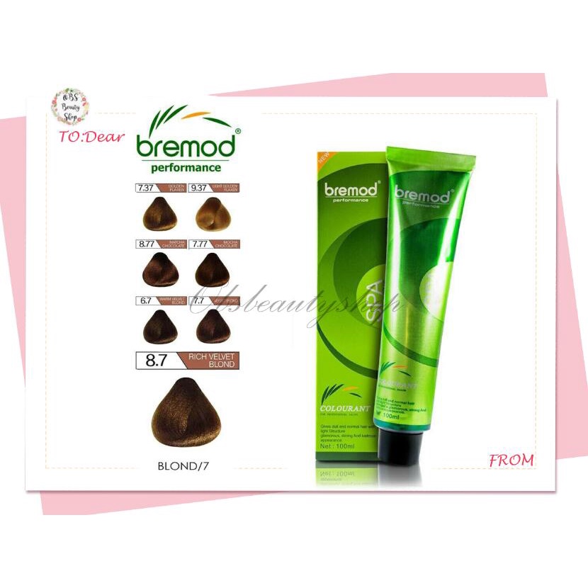 Bremod Hair Color Dye 100ml Blonde 7/37 9/37 6/7 7/7 8/7 7/77 8/77 ...