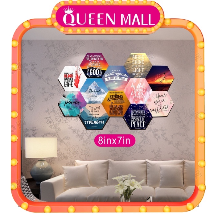 8inx7in Hexagon Sintra Wall Frame / Bible Verse - Small Size (PLEASE ...