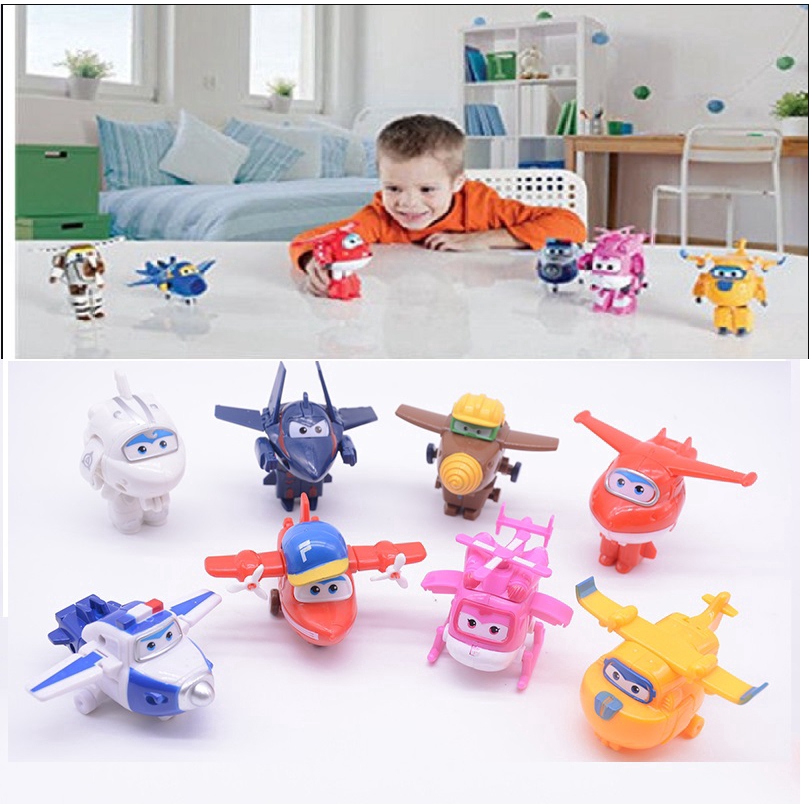 8pcs/Set Super Wings Toys Mini Airplane Model Transformation Airplane ...