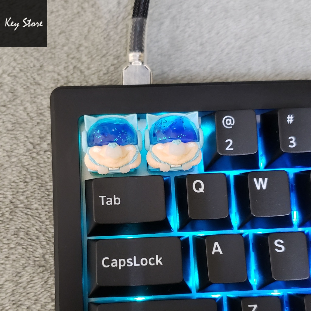 Artisan keycap sirius mechanical keyboard button sky blue stone glass ...