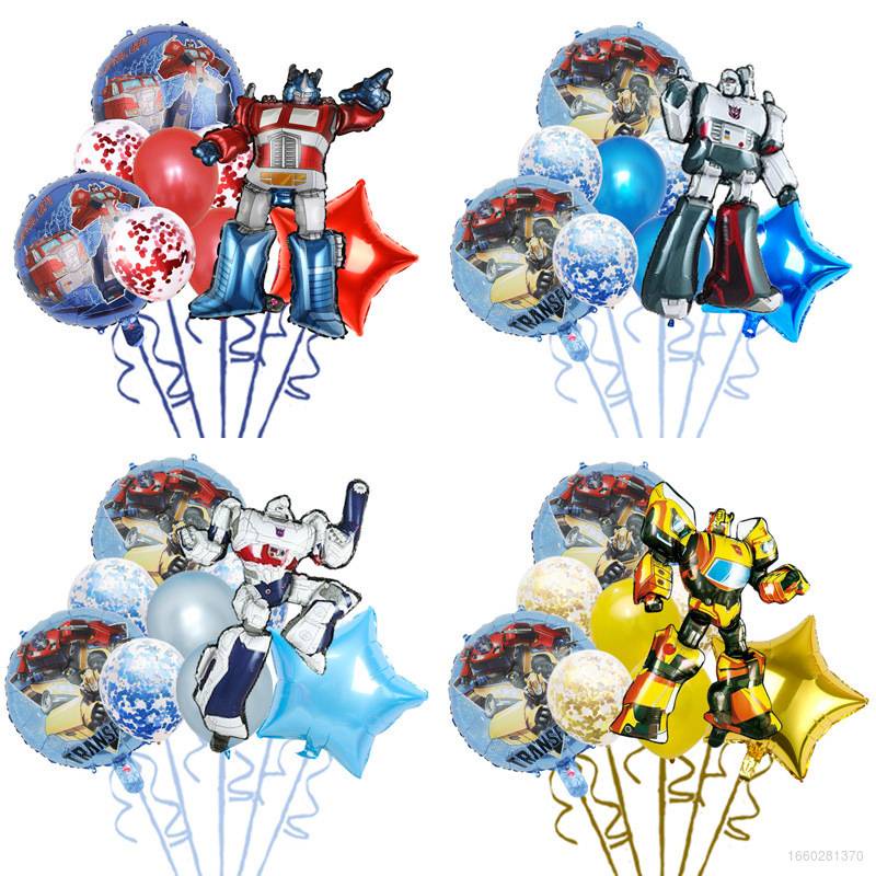 Snow Transformers Optimus Prime Bumblebee Cartoon foil Balloon Set kids ...