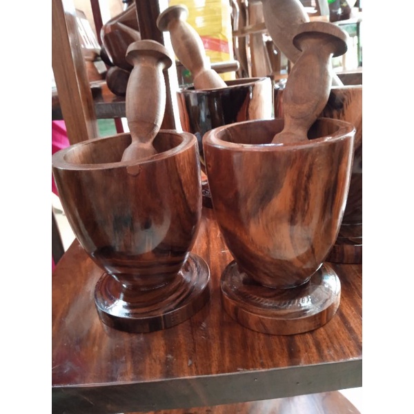 mortar and pestle 3inches lenght3inches round(magkuno wood) | Shopee ...