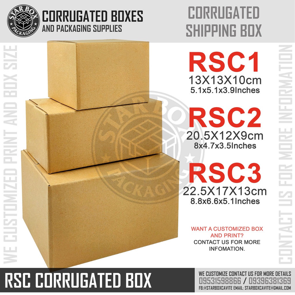 Starbox Brown Kraft Corrugated RSC Boxes Shipping Box Packaging Box ...