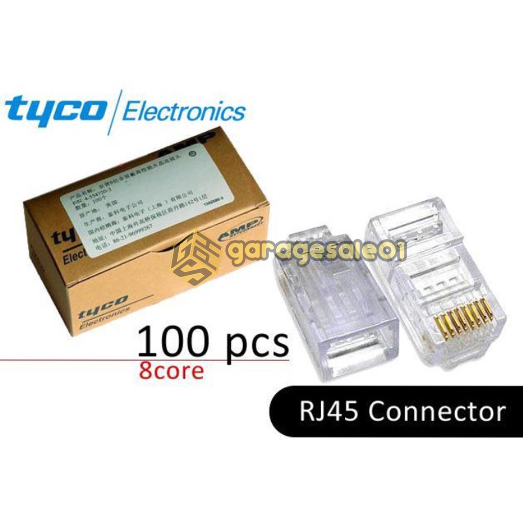 🟨AMP Tyco RJ45 Connector Set of 100/200/300/400/500/1000 Best Quality🟨 ...