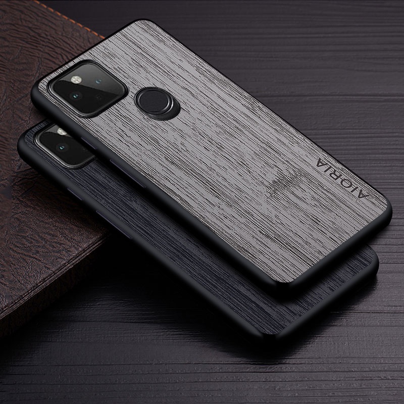 Case for Google Pixel 5 bamboo wood pattern Leather phone cover Luxury ...