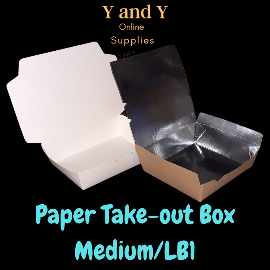 Paper Take-out Box Medium white (300 pieces) ,LB1, High Meal box ...