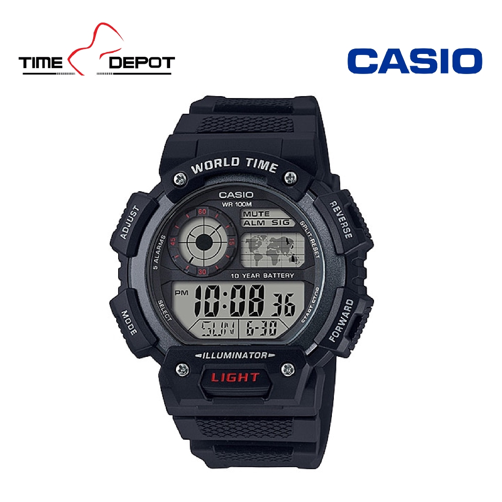 Casio AE-1400WH-1AVDF Digital Black Resin Strap Watch For Men | Shopee Philippines