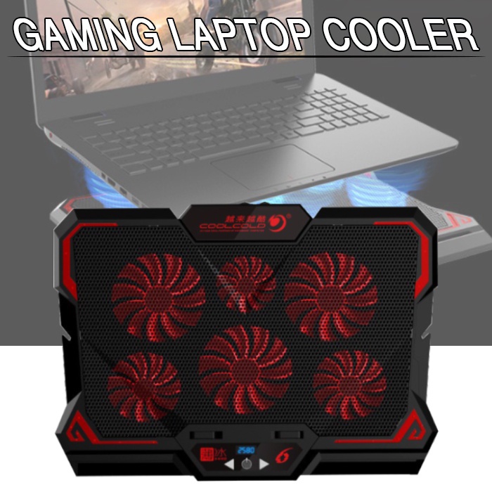 [Spot]COOLCOLD Gaming Laptop Cooler Notebook Cooling Pad 6 Silent Red ...