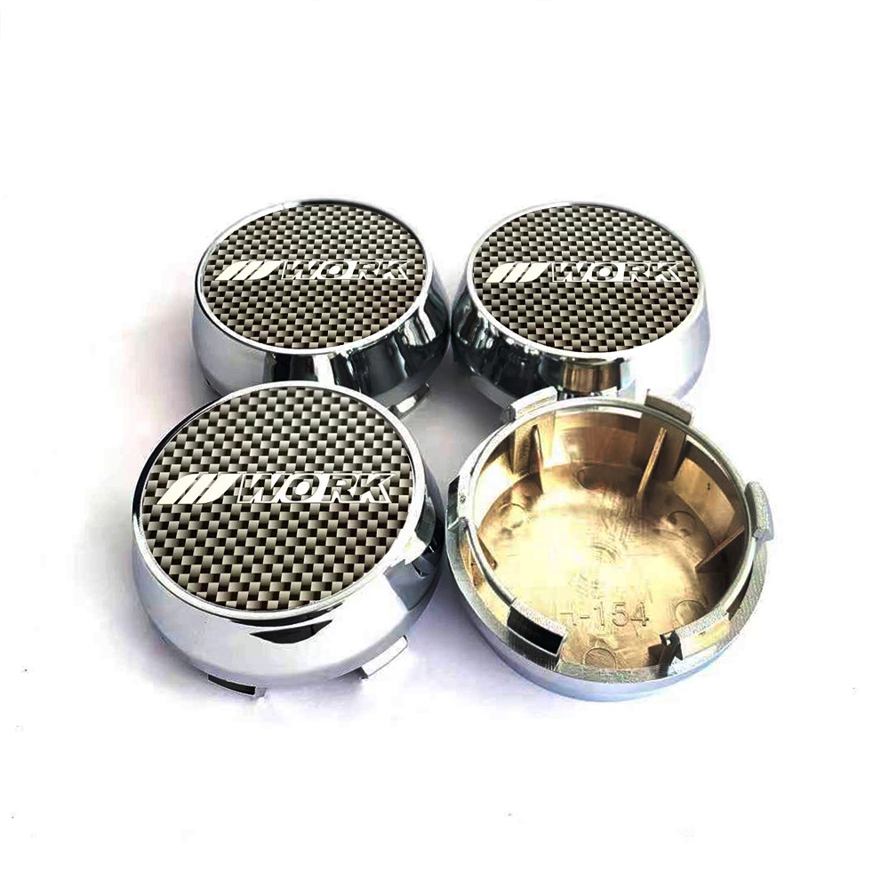 4pc 60mm Work center cap dust proof hood cover base rim hub cap Black ...