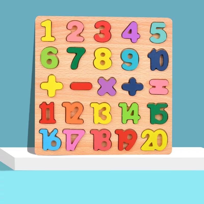 Kids Learning Toys Wooden Alphabet Number Puzzles Educational Jigsaw ...
