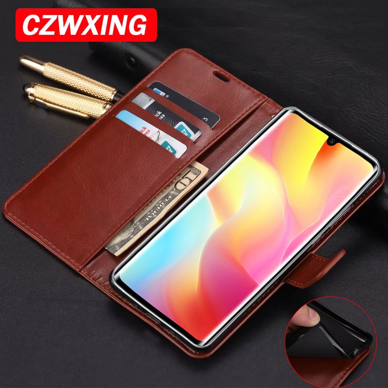 Xiaomi Mi Note 10 Lite Case Flip wallet Leather Protective Back Cover ...